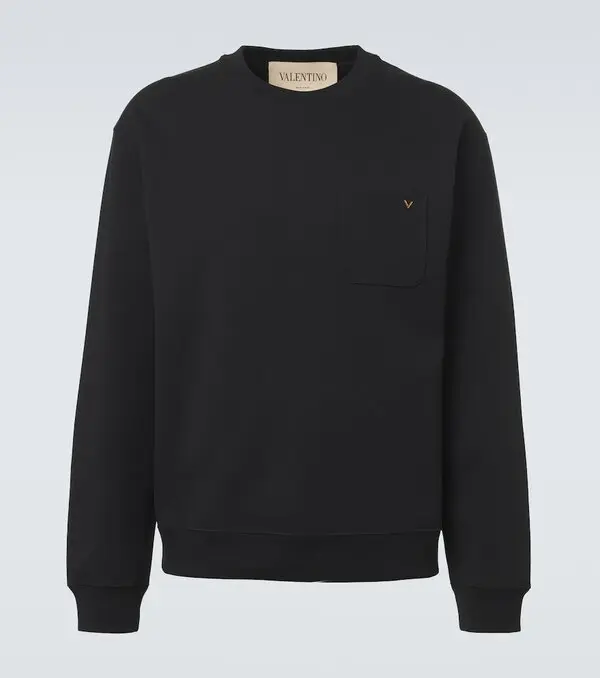 Valentino Garavani Cotton-blend Jersey Sweatshirt With Chest Pocket