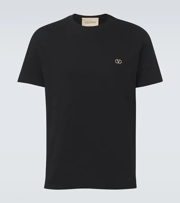 Valentino Garavani Vlogo Cotton Jersey T-shirt - Black