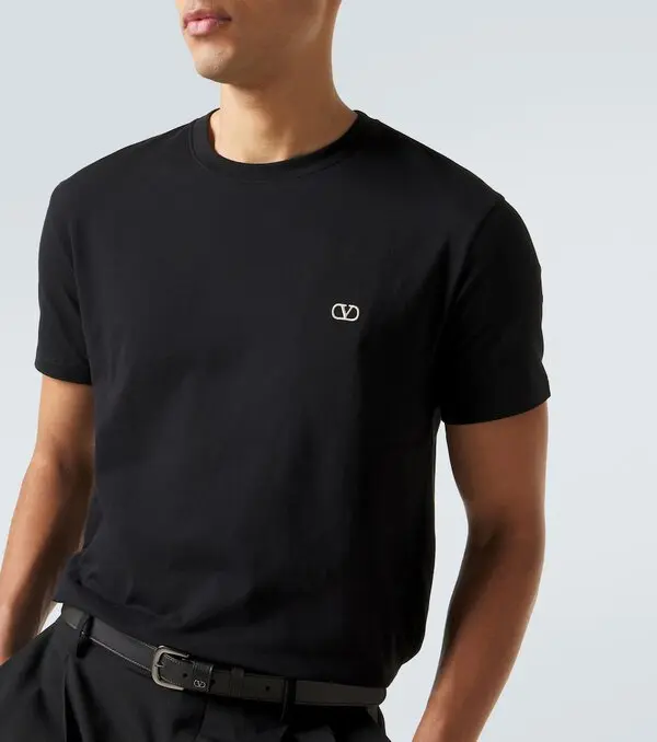 Valentino Garavani Vlogo Cotton Jersey T-shirt - Black