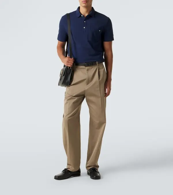 Valentino Garavani Vgold Cotton Piqué Polo Shirt