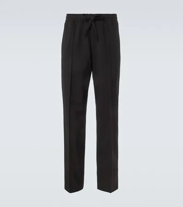 Valentino Garavani Virgin Wool Straight Leg Pants - Black