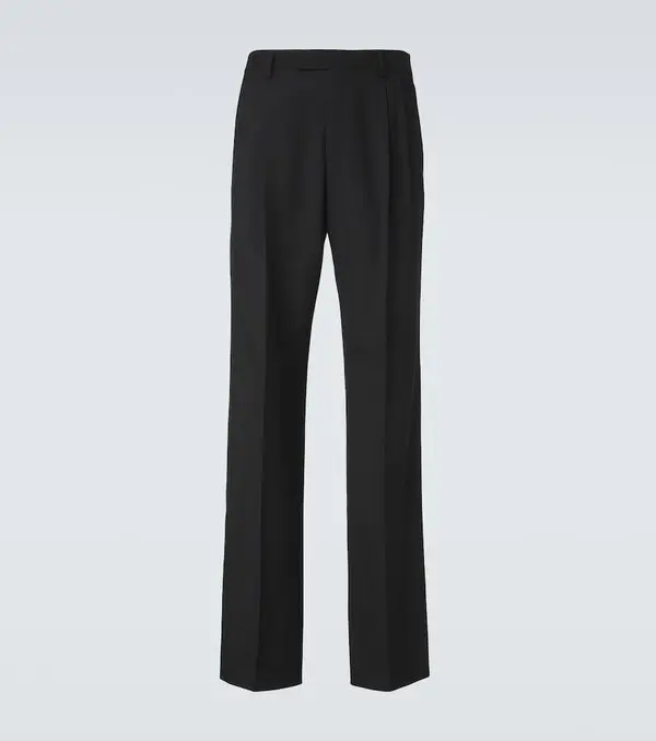 Valentino Garavani Virgin Wool Straight Leg Pants - Black