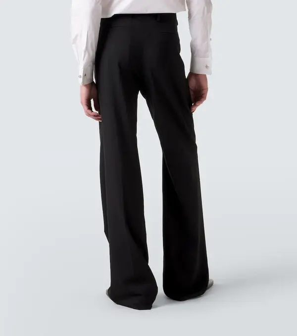 Valentino Garavani Virgin Wool Straight Leg Pants - Black