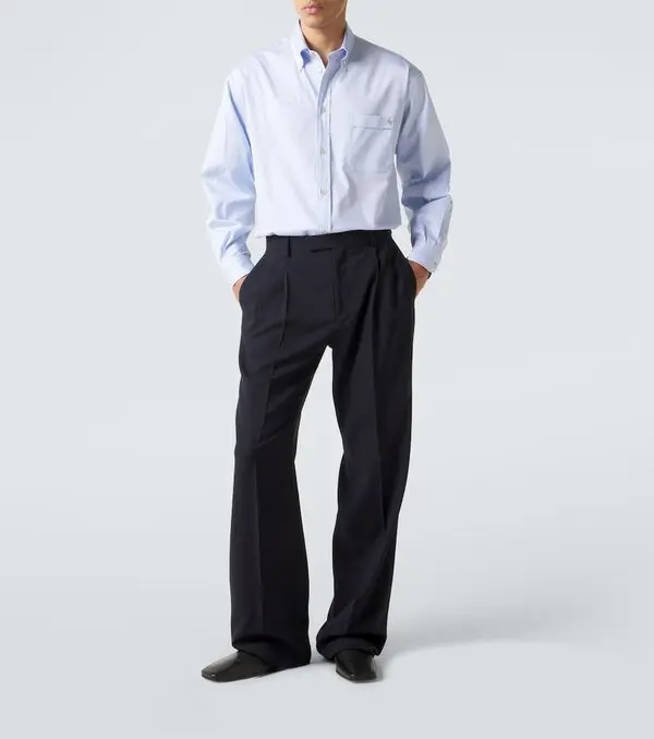 Valentino Garavani Virgin Wool Straight Leg Pants - Blue