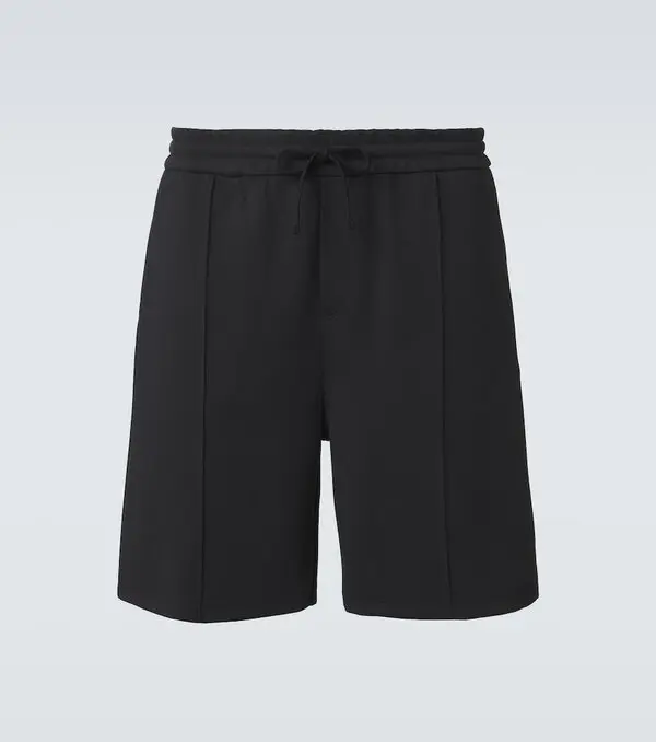 Valentino Garavani Cotton-blend Jersey Shorts - Black