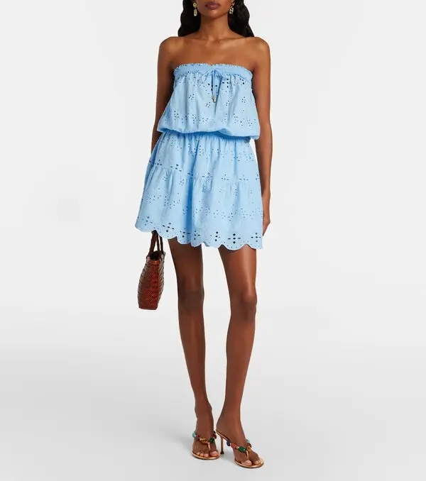 Melissa Odabash Colette Broderie Anglaise Cotton Minidress