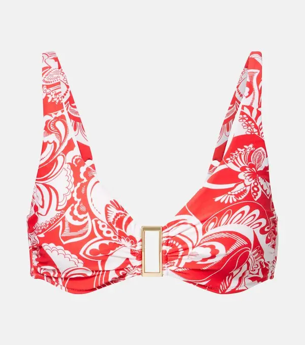 Melissa Odabash Bel Air Floral Bikini Top - Red