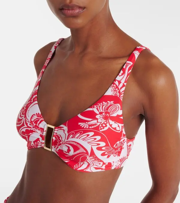Melissa Odabash Bel Air Floral Bikini Top - Red