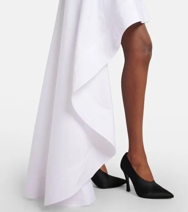 Stella McCartney Asymmetric Ruffled Cotton Poplin Miniskirt - White