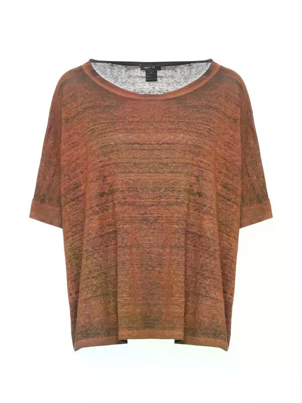 Avant Toi Marl Effect T-shirt - Brown