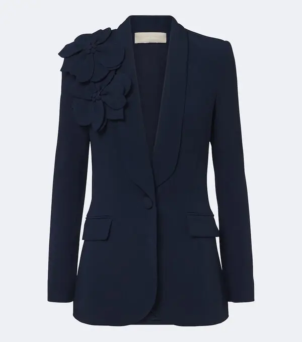 Elie Saab Floral Cady Blazer - Blue