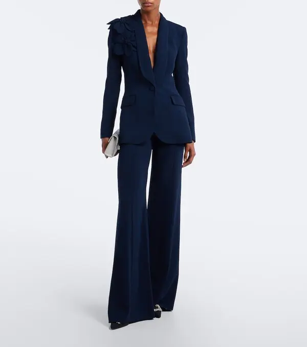 Elie Saab Floral Cady Blazer - Blue