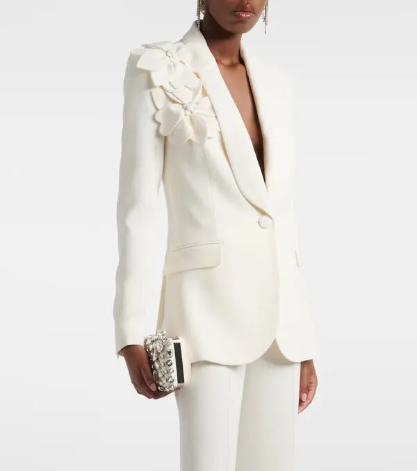 Elie Saab Floral Blazer - White