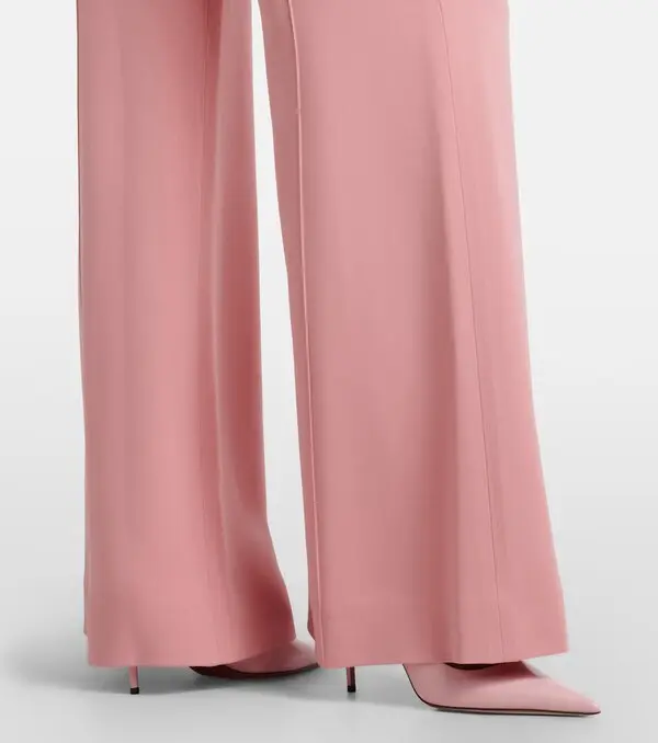 Elie Saab High-rise Wide-leg Cady Pants - Pink