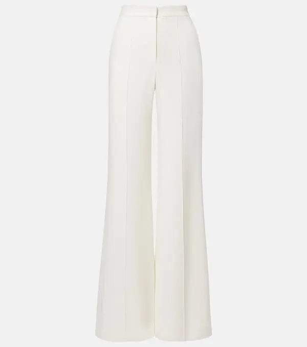 Elie Saab High-rise Wide-leg Cady Pants - White