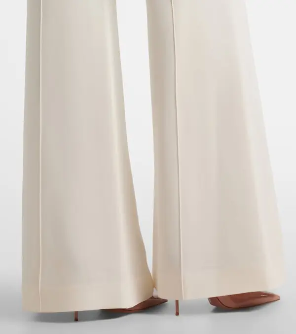 Elie Saab High-rise Wide-leg Cady Pants - White