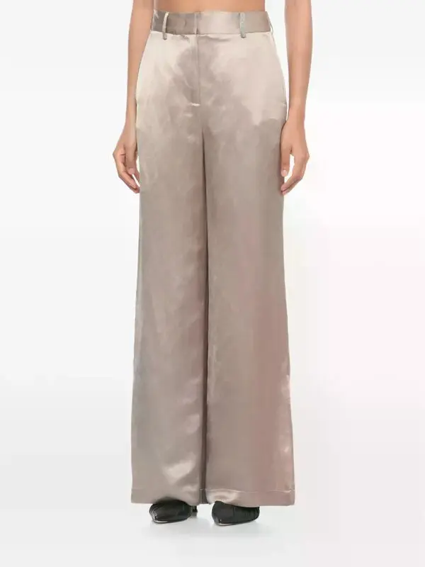 PANICALE Satin Finish Wide-leg Trousers