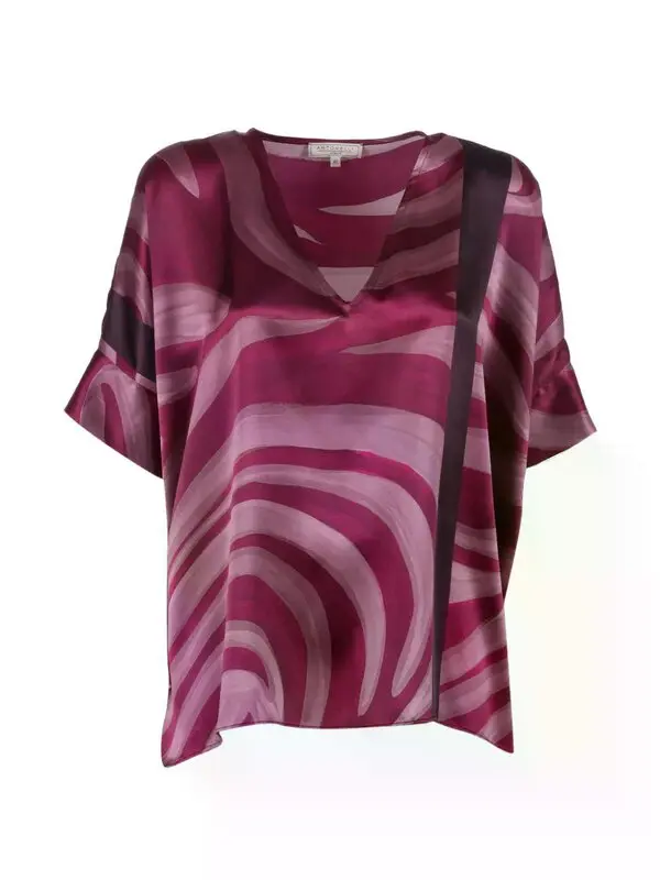 Antonelli Firenze Abstract Print Silk T-shirt