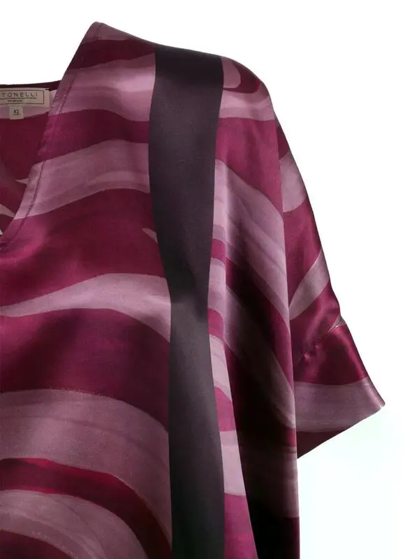 Antonelli Firenze Abstract Print Silk T-shirt