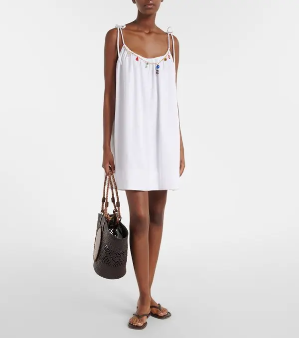 Stella McCartney Embellished Cotton Crêpon Minidress