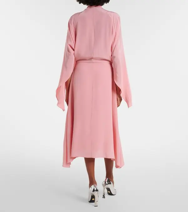 Stella McCartney Silk Midi Dress With Self-tie Collar