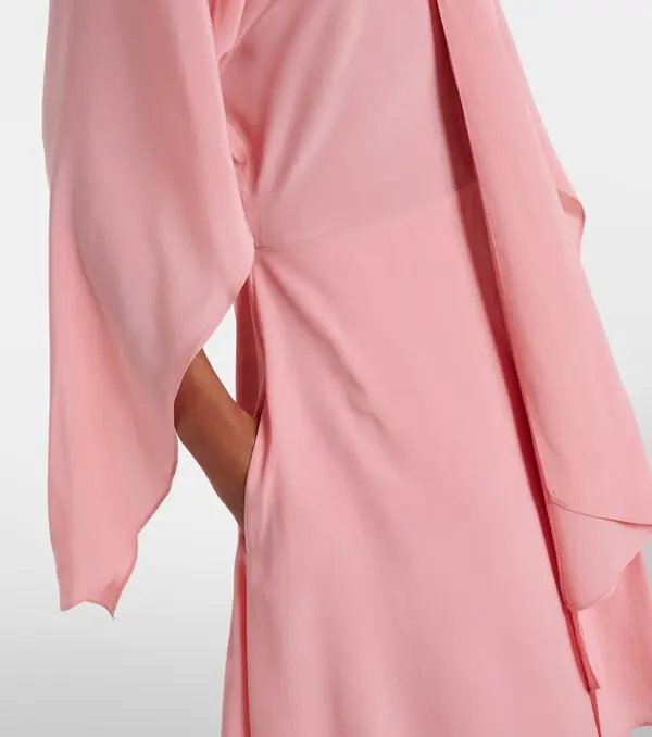 Stella McCartney Silk Midi Dress With Self-tie Collar