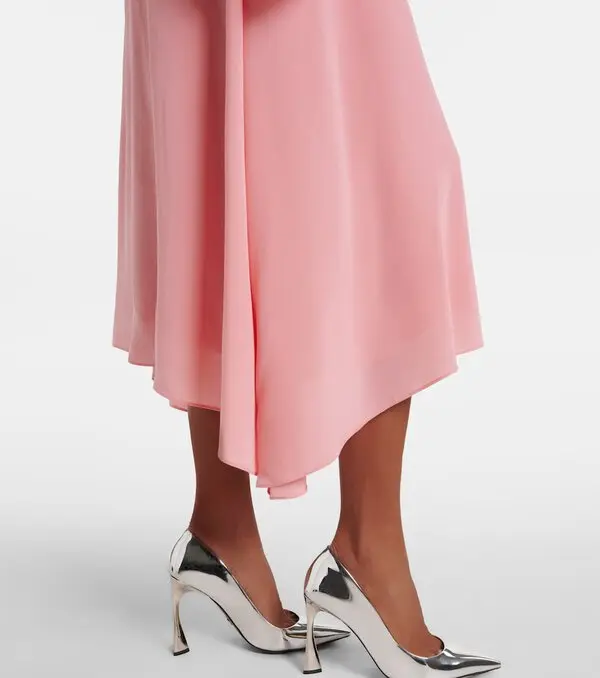 Stella McCartney Silk Midi Dress With Self-tie Collar