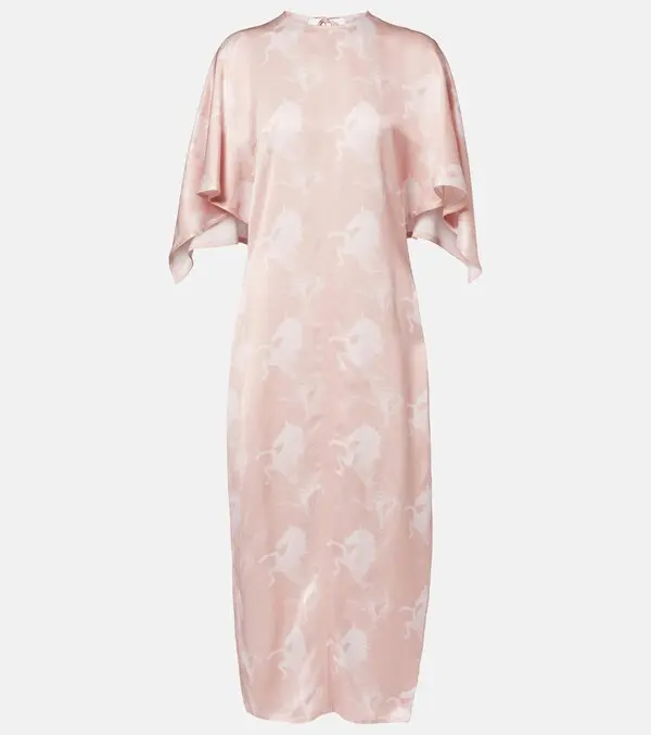 Stella McCartney Printed Satin Midi Dress - Pink