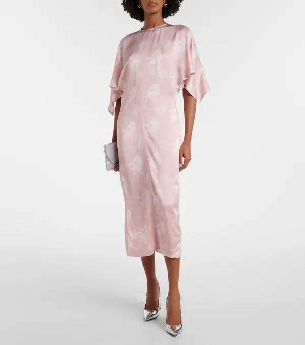 Stella McCartney Printed Satin Midi Dress