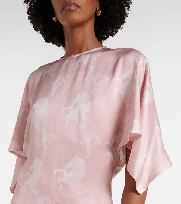 Stella McCartney Printed Satin Midi Dress