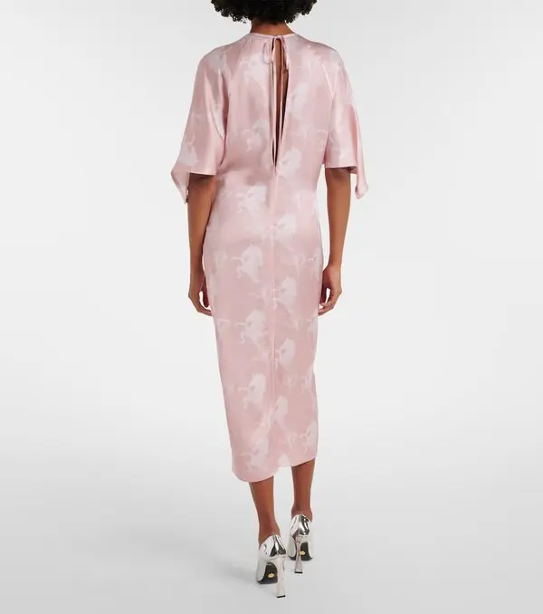 Stella McCartney Printed Satin Midi Dress