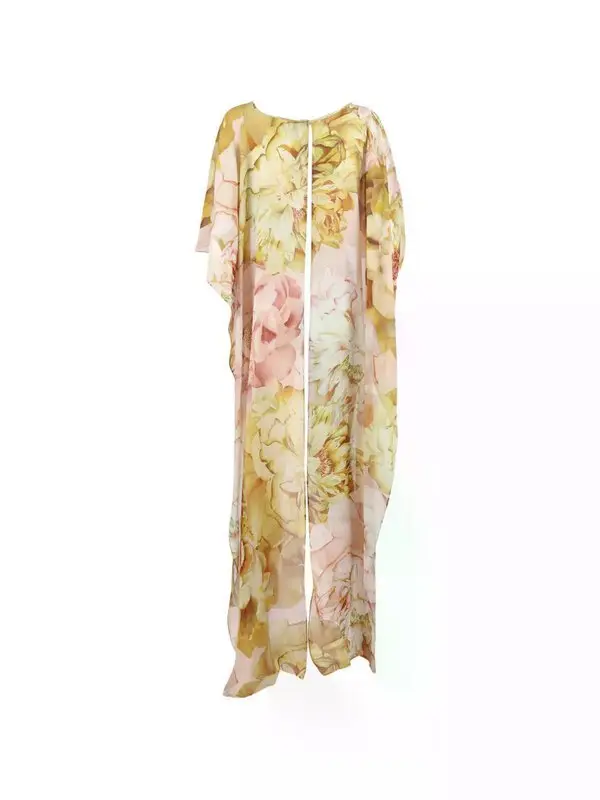 CLIPS Floral Print Longline Jacket - Green