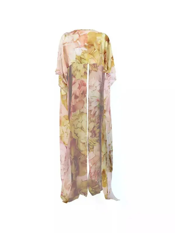 CLIPS Floral Print Longline Jacket
