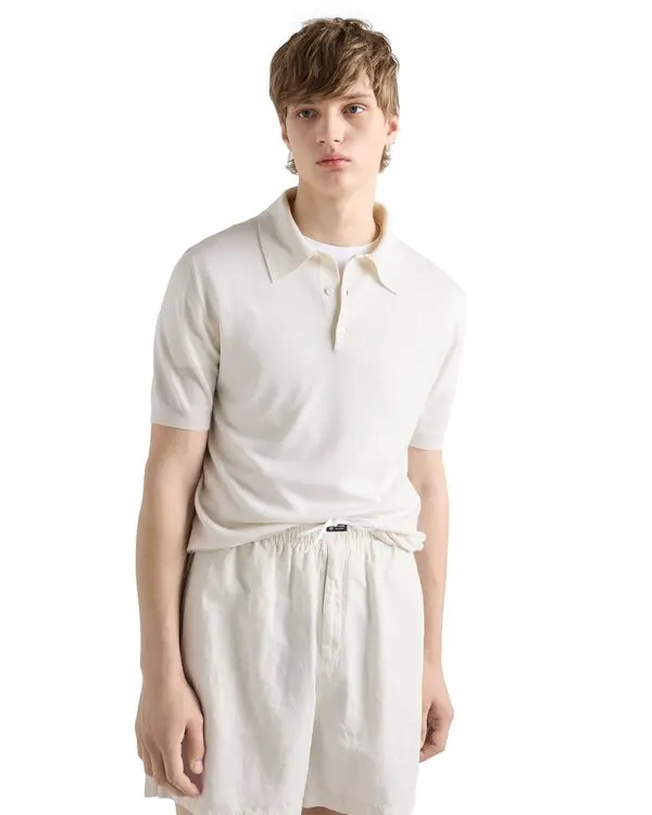 Prada Cashmere And Silk Polo Shirt
