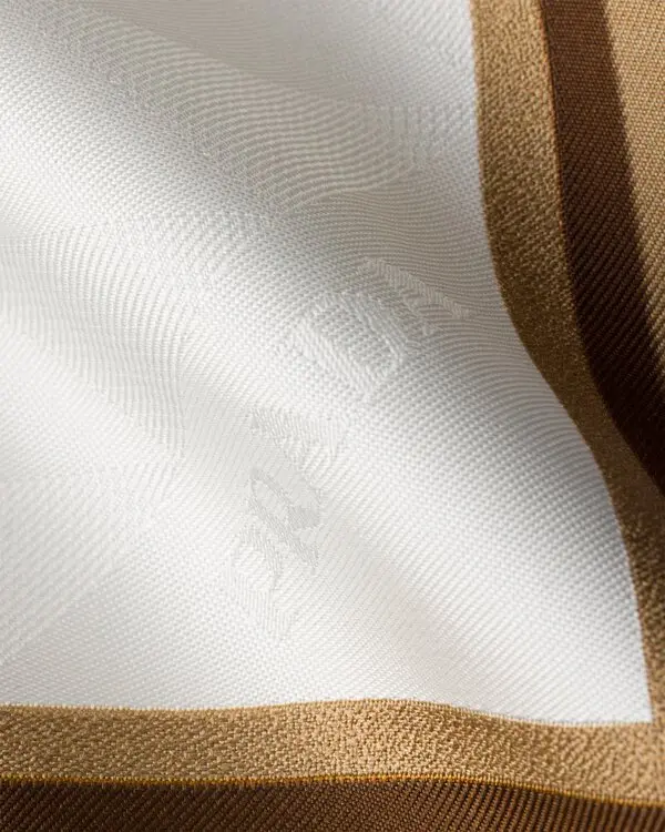 Prada Printed Silk Twill Jacquard Scarf 55 - Neutral
