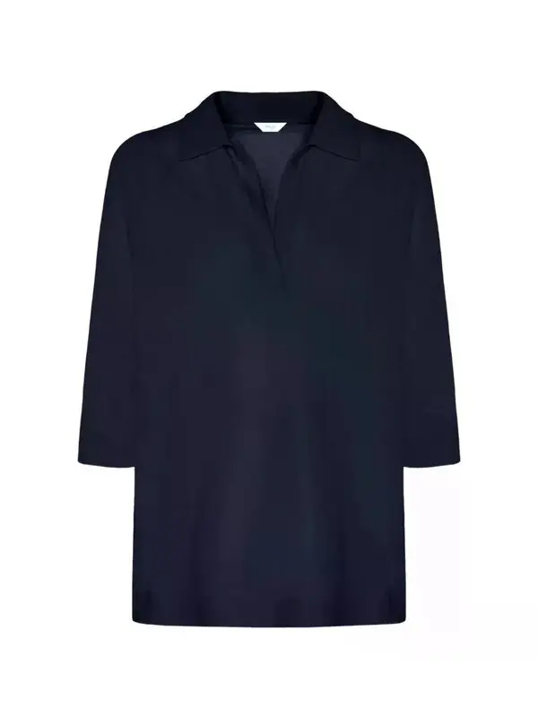 Malo Raglan-sleeve V-neck Top - Blue