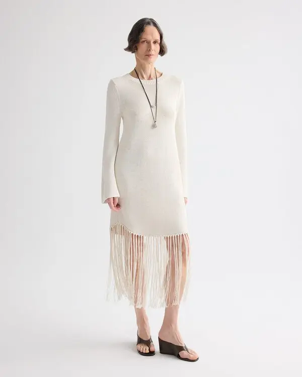 TWP Kashy Silk Blend Rope Dress - Ivory