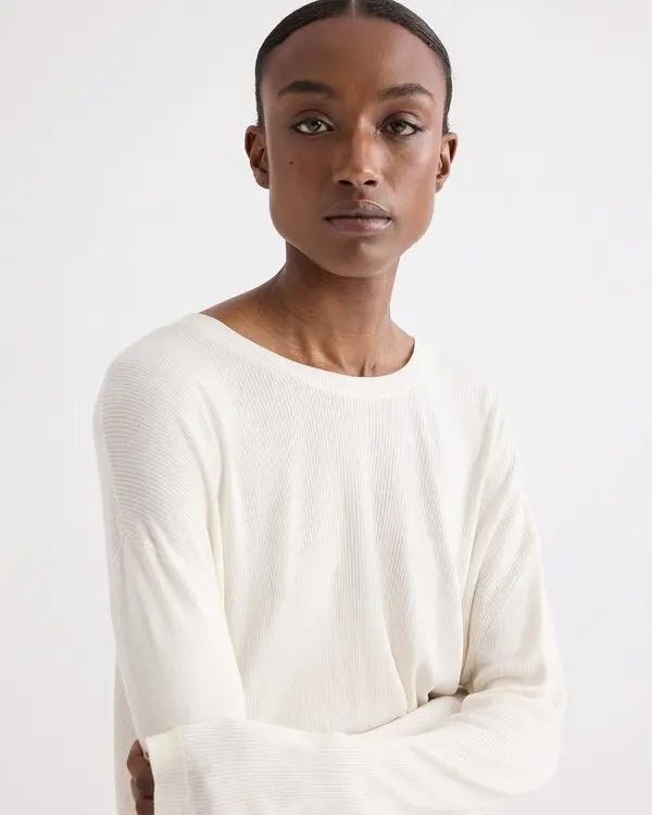 TWP Long Sleeve Crewneck In Viscose Silk