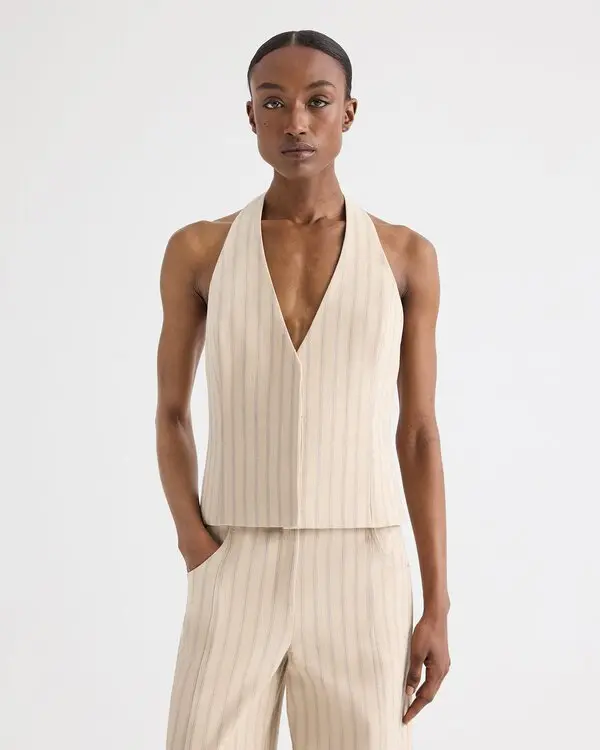 TWP Keelyn Vest In Cotton Linen