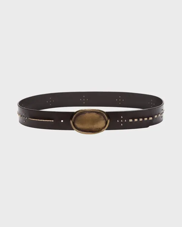 TWP Leather Belt With Stitch Detail - Dakota