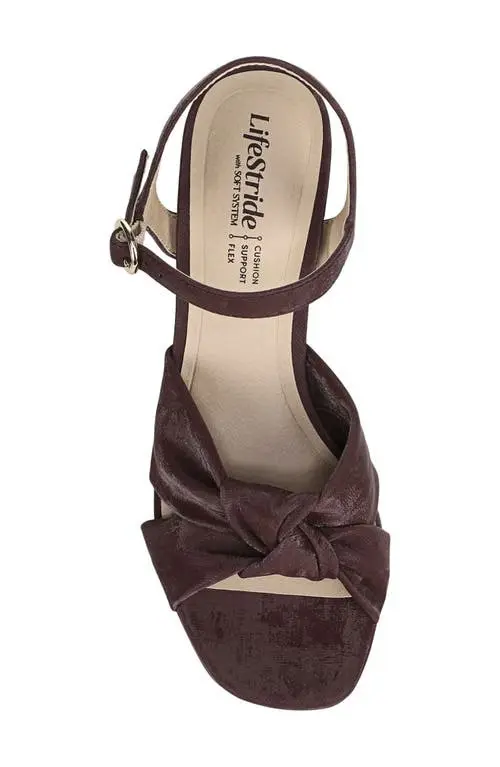 LIFESTRIDE August Ankle Strap Platform Sandal - Plum