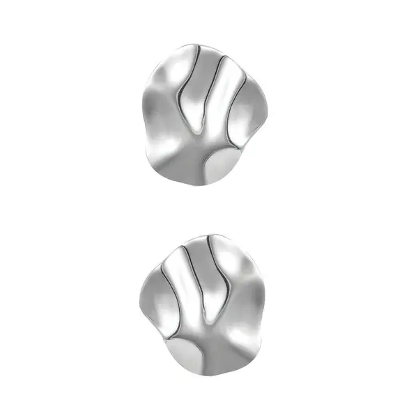 EVERY WAVE Polished Sterling Ruffling Statement Earrings - Silver