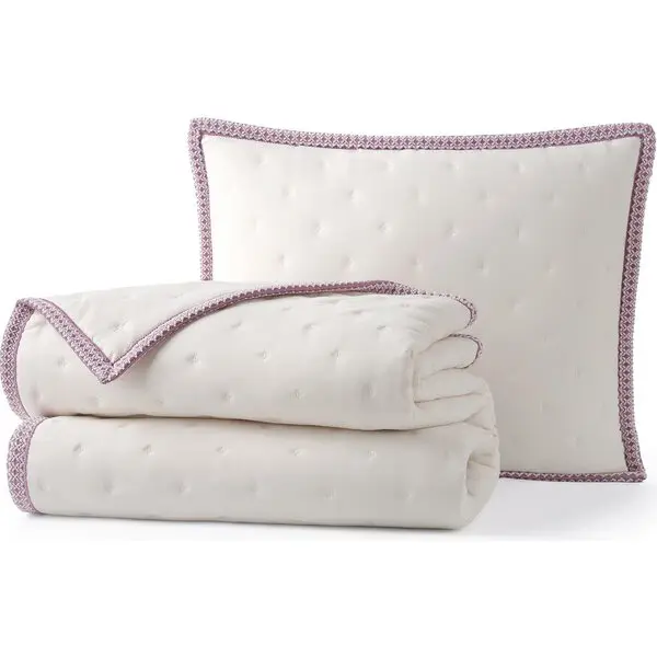 UGG Devon Uggbraid Quilt & Shams Set - Snow/dusty Orchid