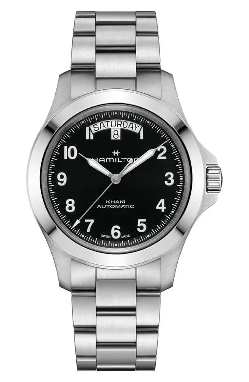 Hamilton Khaki Field Automatic Stainless Steel Bracelet Watch - Black