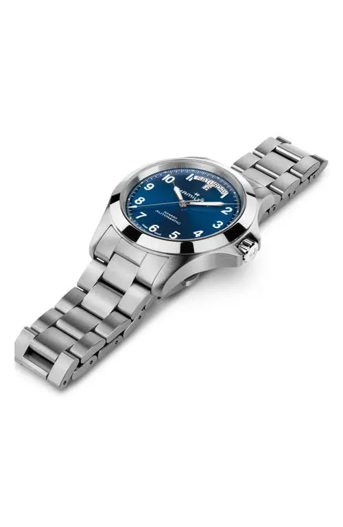 Hamilton Khaki Field King Automatic Stainless Steel Bracelet Watch - Blue