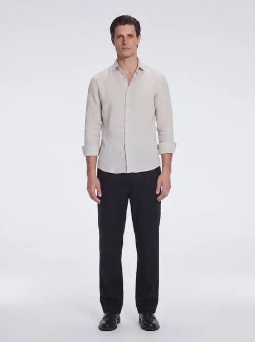 MOEVA James Linen Slim-fit Shirt - Beige