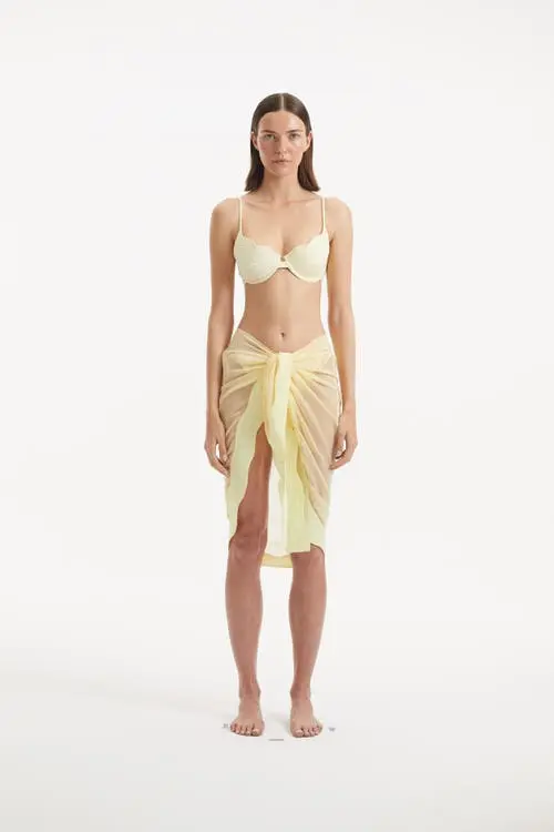 MOEVA Raiden Tie Front Wavy-trim Sheer Sarong