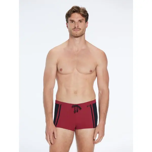 MOEVA Antonio Swim Trunks With Drawcord - Dark Red