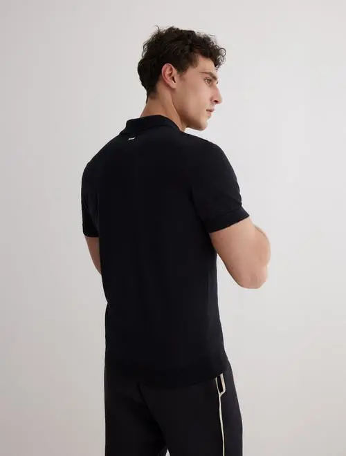 MOEVA Johan Cotton Polo Shirt - Black