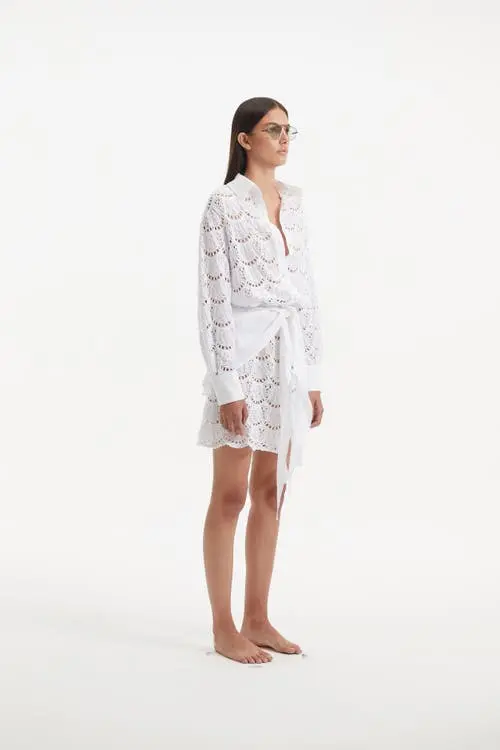 MOEVA Nayeli Broderie Anglaise Long Sleeve Shirt Dress